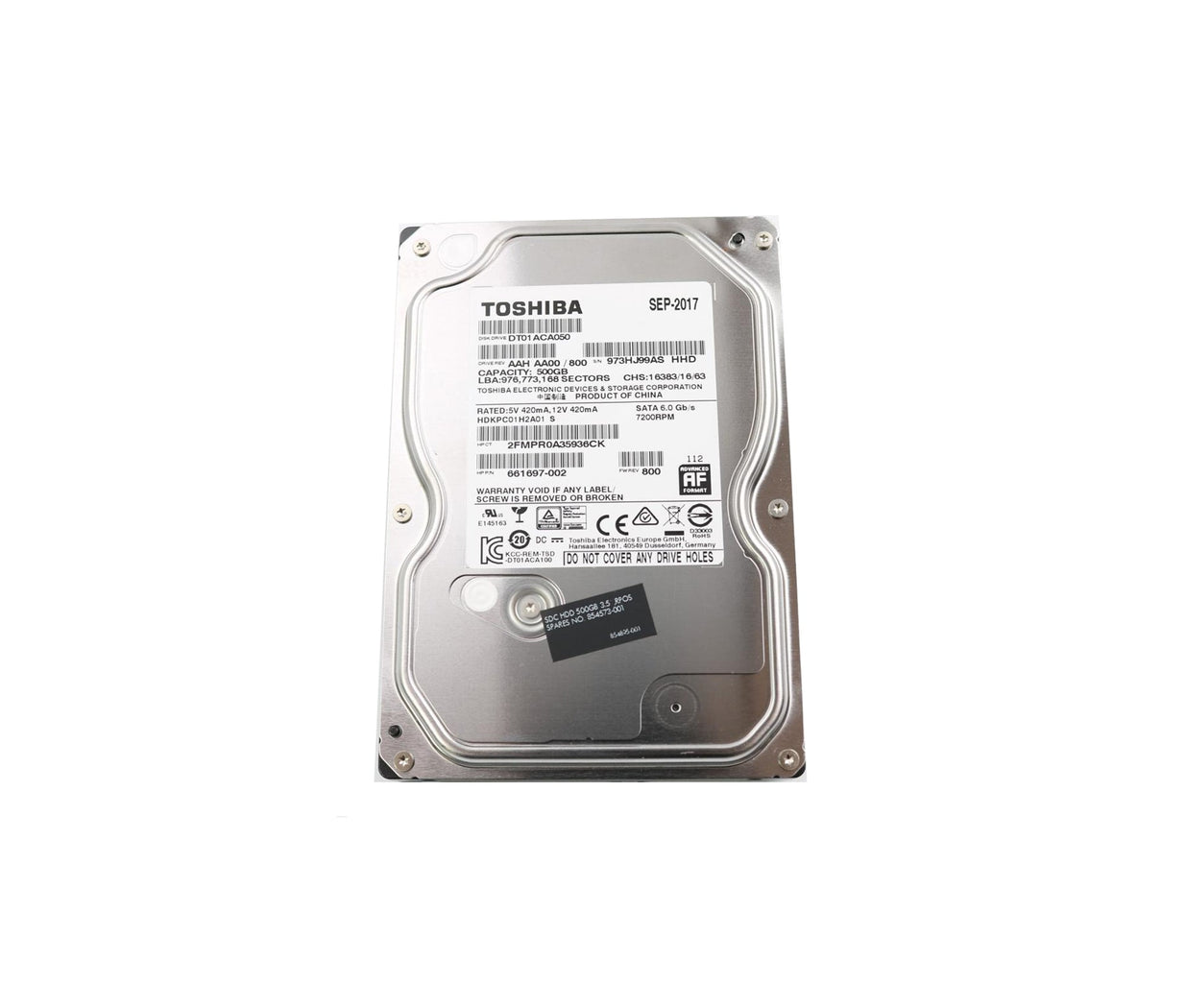 Toshiba, 661697-002, 500GB, 7200RPM, 3.5", Hard Drive, Refurbished ...